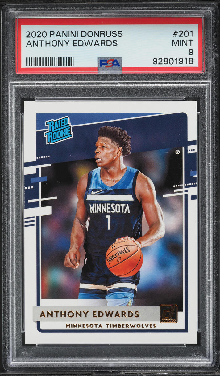 2020 Donruss Basketball Anthony Edwards ROOKIE #201 PSA 9 MINT on ...