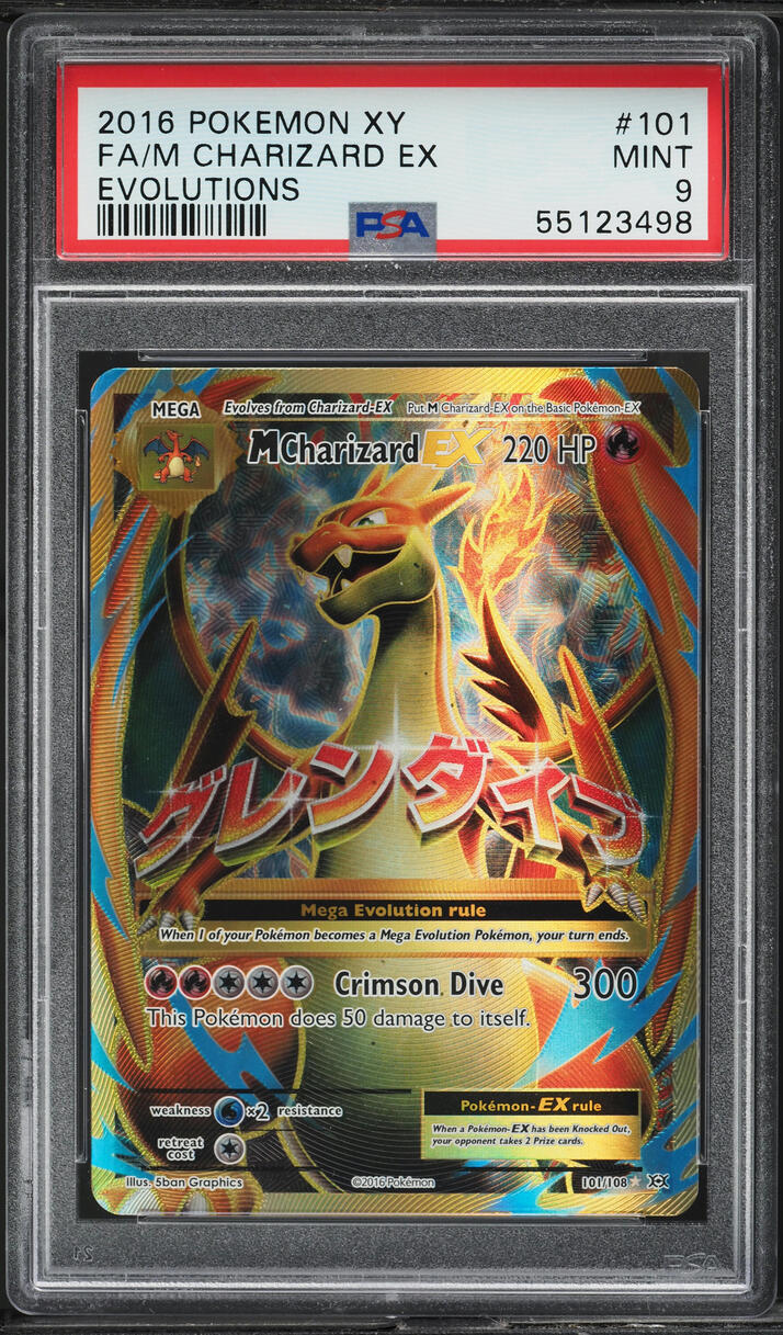 2016 Pokemon XY Evolutions Full Art M Charizard EX #101 PSA 9 MINT on ...