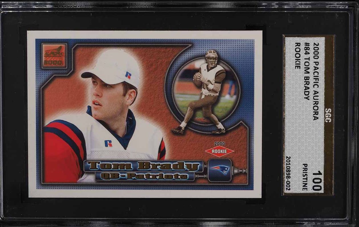 2000 Pacific Aurora Tom Brady ROOKIE RC #84 SGC 10 PRISTINE, GOLD LABEL ...