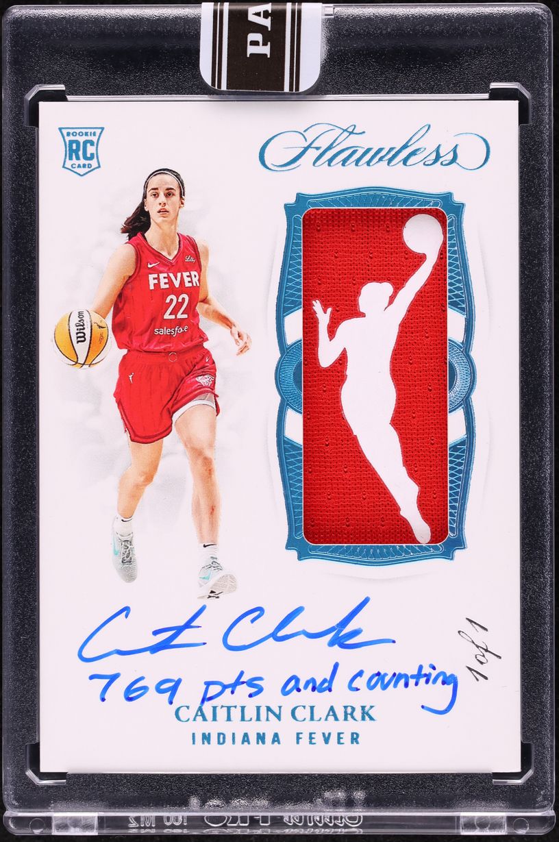 2024 Panini Flawless WNBA Platinum Caitlin Clark ROOKIE LOGOWOMAN PATCH AUTO 1/1 on Fanatics Collect