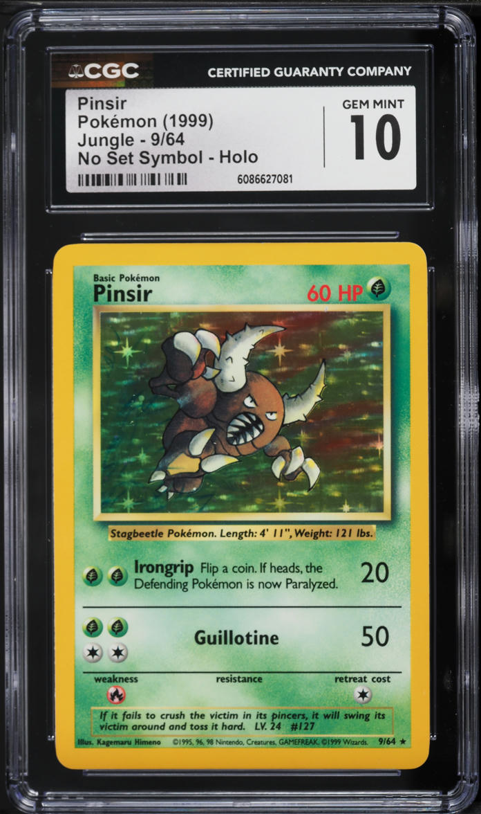 1999 Pokemon Jungle No Set Symbol Holo Pinsir #9 CGC 10 GEM MINT on ...