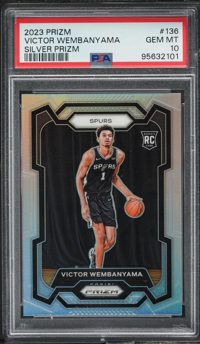2023 Panini Prizm Silver Victor Wembanyama ROOKIE #136 PSA 10 GEM MINT on Fanatics Collect