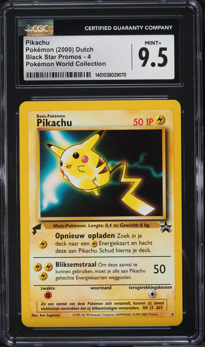 2000 Pokemon Dutch Black Star Promo World Collection Pikachu #4 CGC 9.5 ...