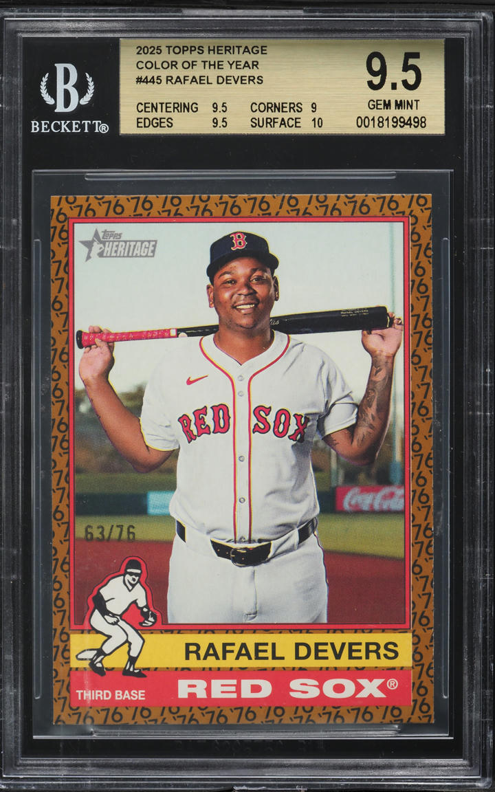 2025 Topps Heritage Color Of The Year Rafael Devers /76 #445 BGS 9.5 ...