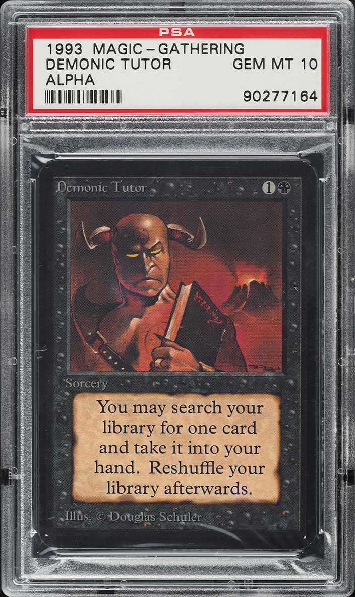 1993 Magic The Gathering MTG Alpha Demonic Tutor PSA 10 GEM MINT on Fanatics Collect