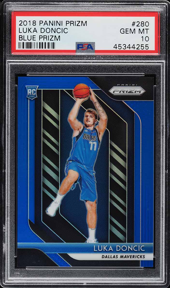 2018 Panini Prizm Blue Prizms Luka Doncic ROOKIE /199 PSA 10 GEM MINT ...