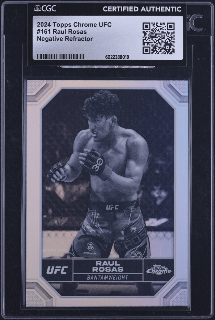 2024 Topps Chrome UFC Negative Refractor Raul Rosas #161 CGC AUTH on ...
