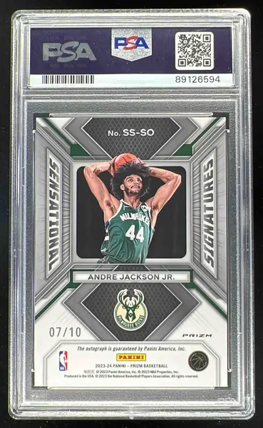 2023-24 Panini Prizm Sensational Gold #SSSO Andre Jackson Jr. RC Auto ...