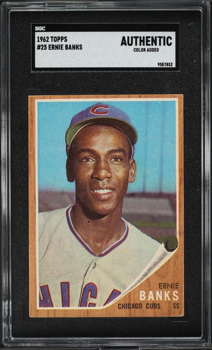 1962 Topps Ernie Banks #25 SGC AUTH ALTERED on Fanatics Collect