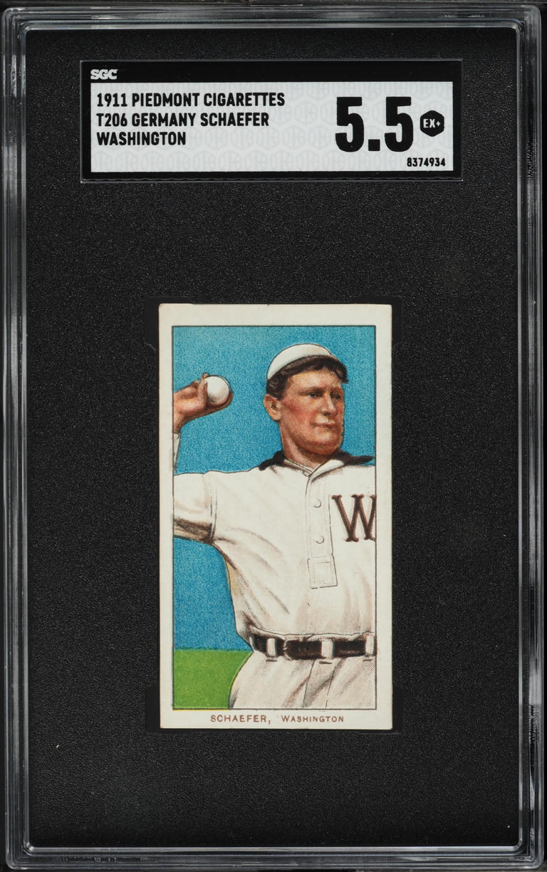 1909-11 T206 Germany Schaefer WASHINGTON SGC 5.5 EX+ on Fanatics Collect