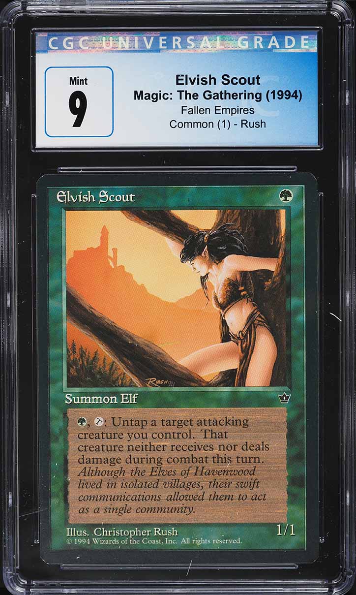 1994 Magic The Gathering MTG Fallen Empires Elvish Scout CGC 9 MINT on Fanatics Collect