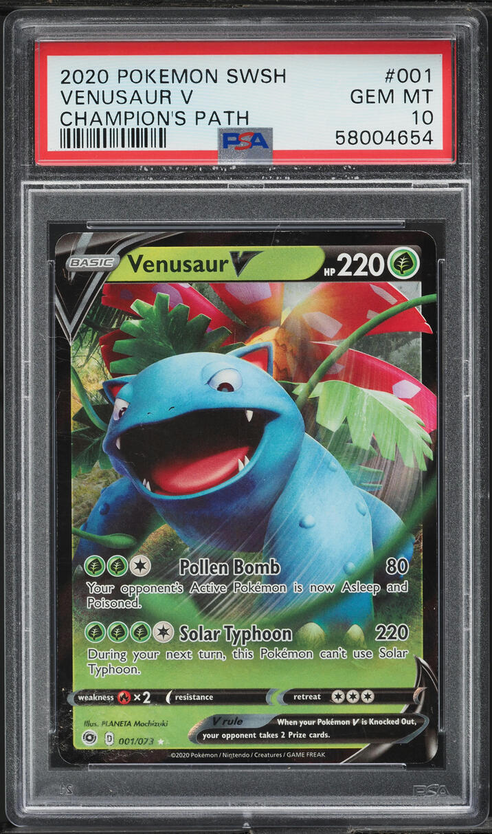 2020 Pokemon SWSH Champion's Path Full Art Venusaur V #1 PSA 10 GEM ...