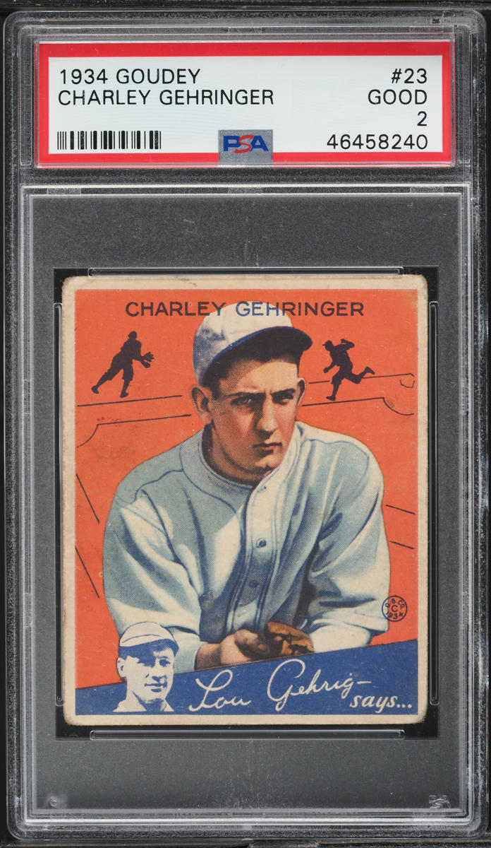 1934 Goudey Charley Gehringer #23 PSA 2 GD on Fanatics Collect
