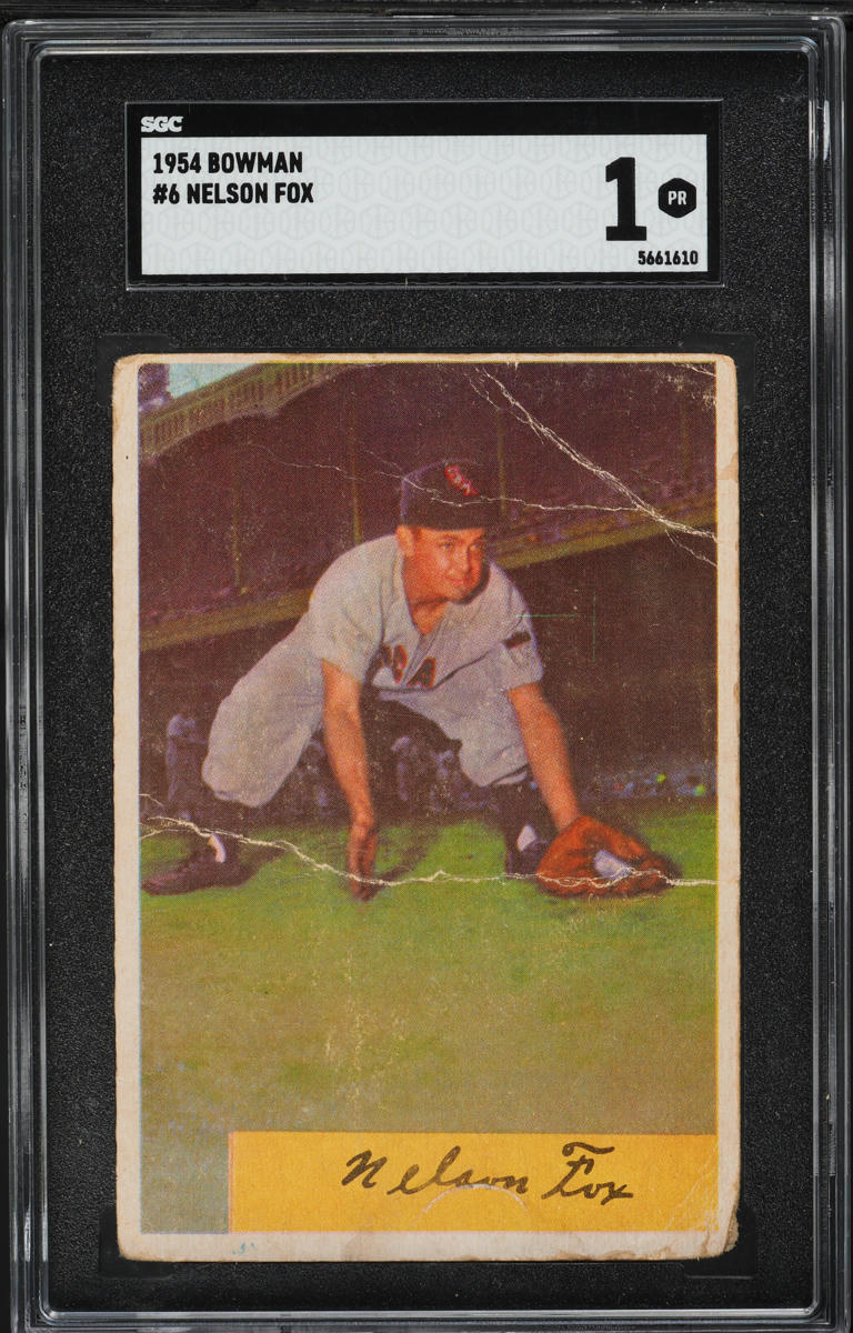 1954 Bowman Nelson Fox #6 SGC 1 PR on Fanatics Collect