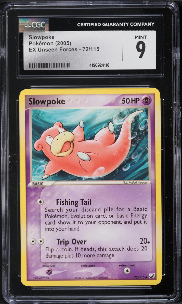 2005 Pokemon EX Unseen Forces Slowpoke #72 CGC 9 MINT on Fanatics Collect