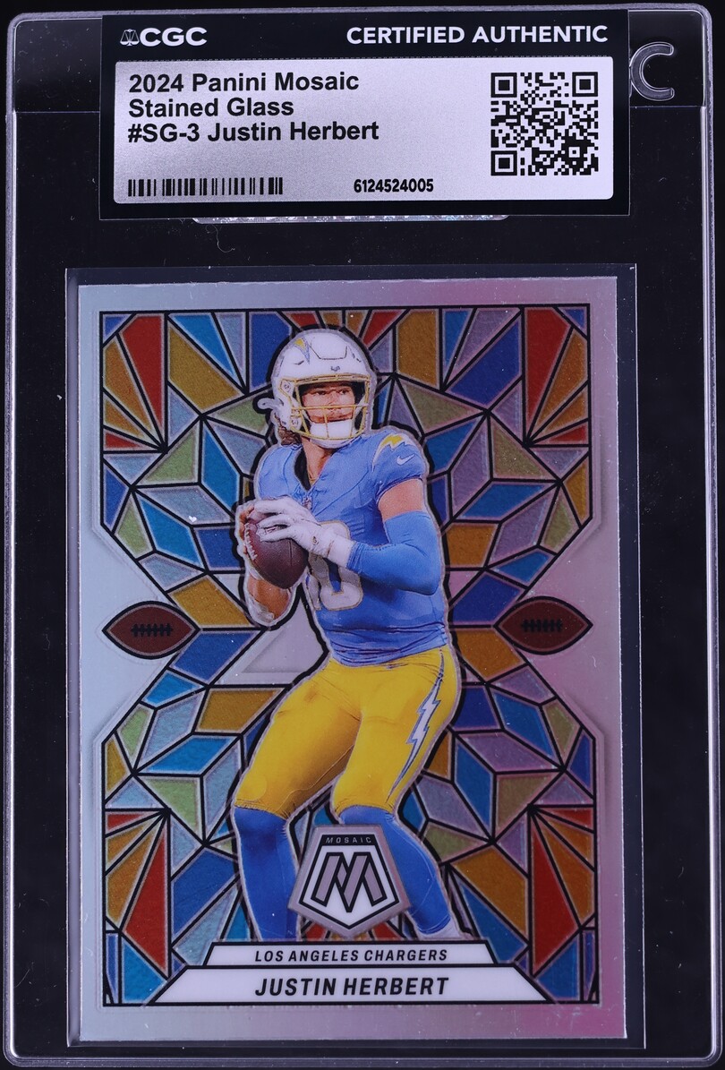 2024 Panini Mosaic Stained Glass Justin Herbert #SG-3 CGC AUTH on ...