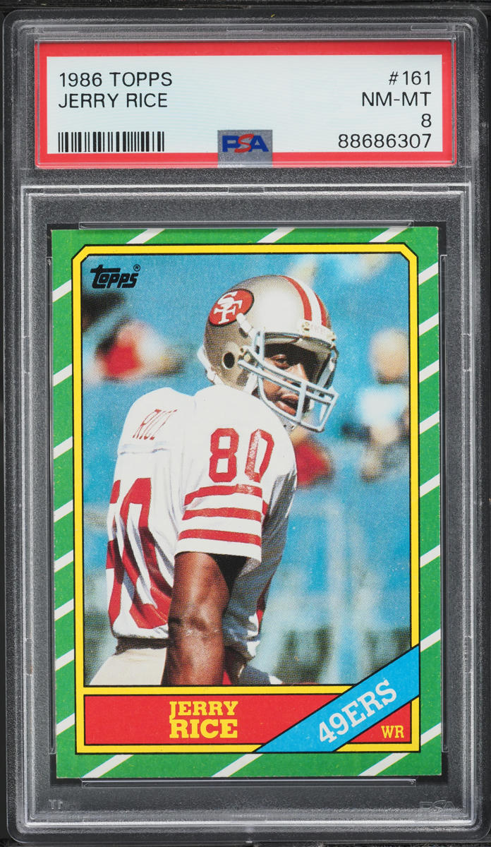 1986 Topps Football Jerry Rice ROOKIE #161 PSA 8 NM-MT on Fanatics Collect