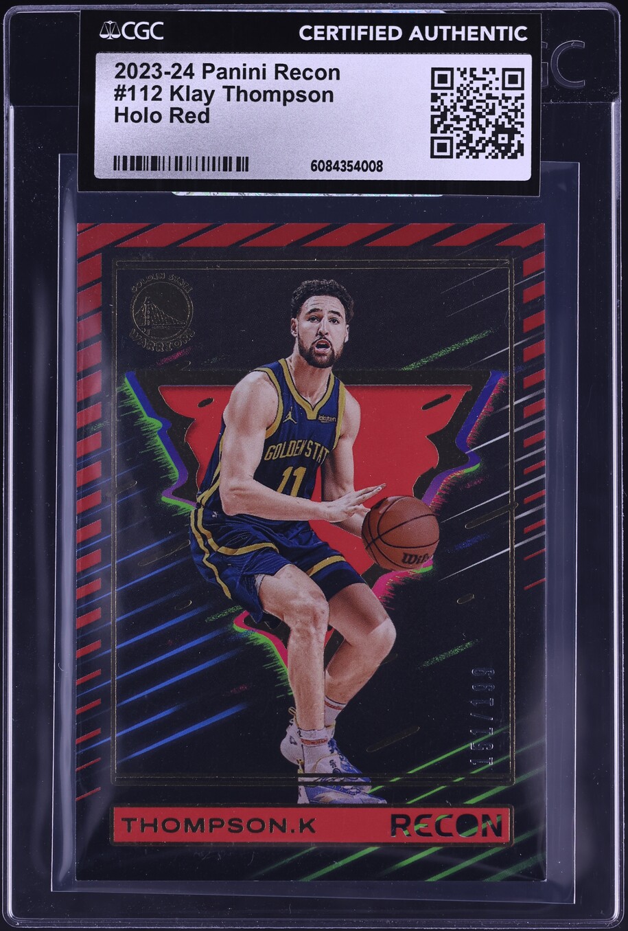2023 Panini Recon Holo Red Klay Thompson /199 #112 CGC AUTH on Fanatics ...