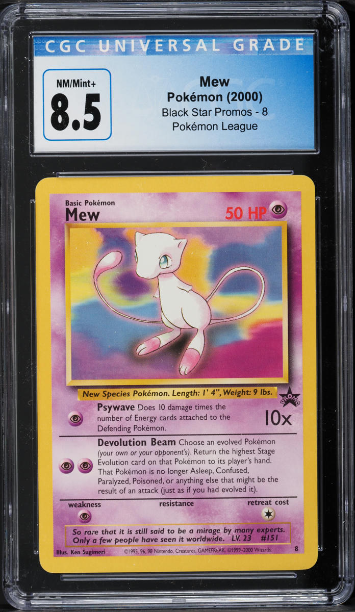 2000 Pokemon League Black Star Promo Mew #8 CGC 8.5 NM-MT+ on Fanatics ...