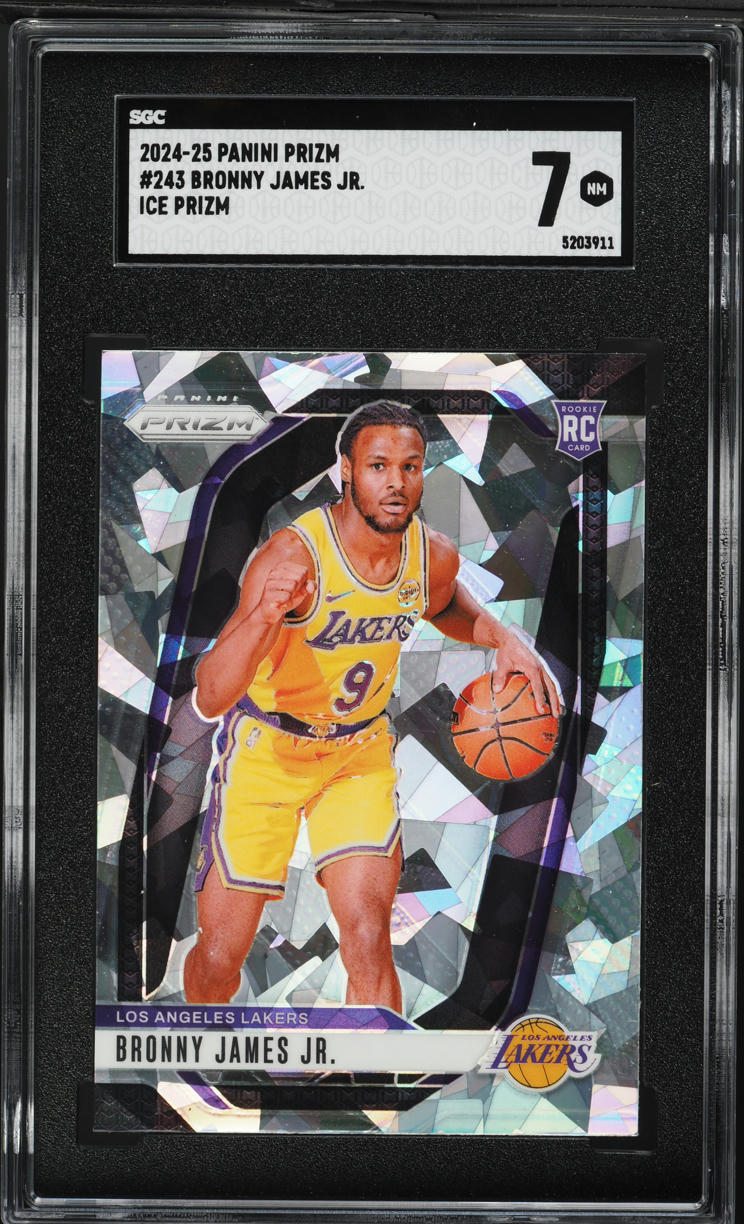 2024 Panini Prizm Ice Bronny James Jr. ROOKIE #243 SGC 7 NRMT on ...