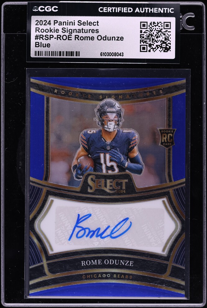 2024 Select Blue Prizm Rome Odunze ROOKIE AUTO /149 #RSP-ROE CGC AUTH ...