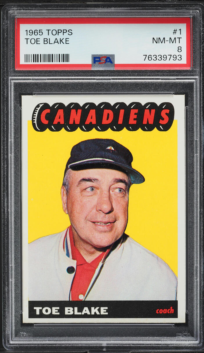 1965 Topps Hockey Toe Blake #1 PSA 8 NM-MT on Fanatics Collect
