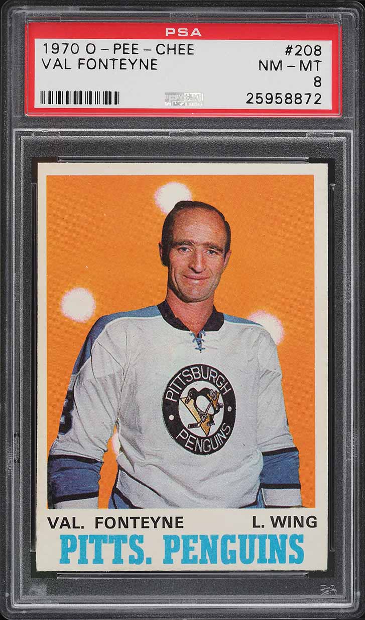 1970 O-Pee-Chee Hockey Val Fonteyne #208 PSA 8 NM-MT on Fanatics Collect