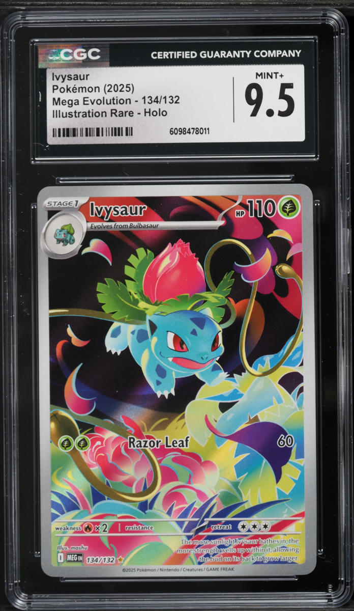 2025 Pokemon Mega Evolution IR Ivysaur #134 CGC 9.5 MINT+ on Fanatics ...