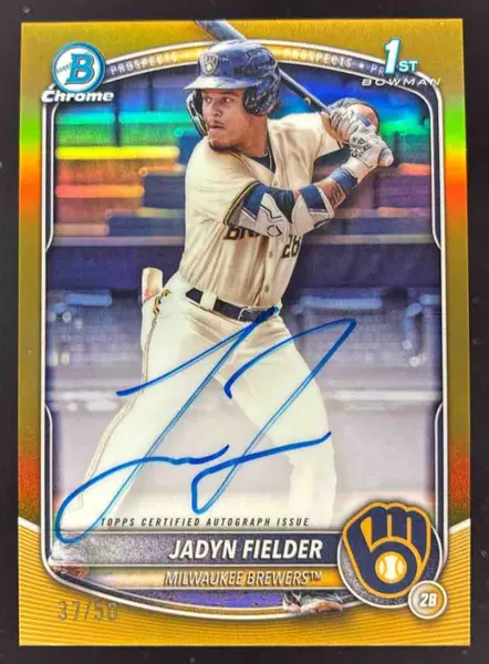 2025 Bowman Chrome Autographs Gold Refractor #CPA-JF Jadyn Fielder RC ...