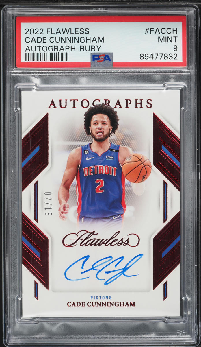 2022 Panini Flawless Ruby Cade Cunningham AUTO /15 #FACCH PSA 9 MINT on ...