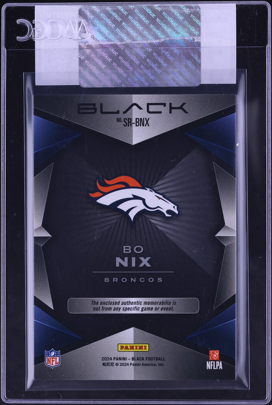2024 Panini Black Sizeable Bo Nix ROOKIE PATCH /150 #SR-BNX CGC AUTH on ...