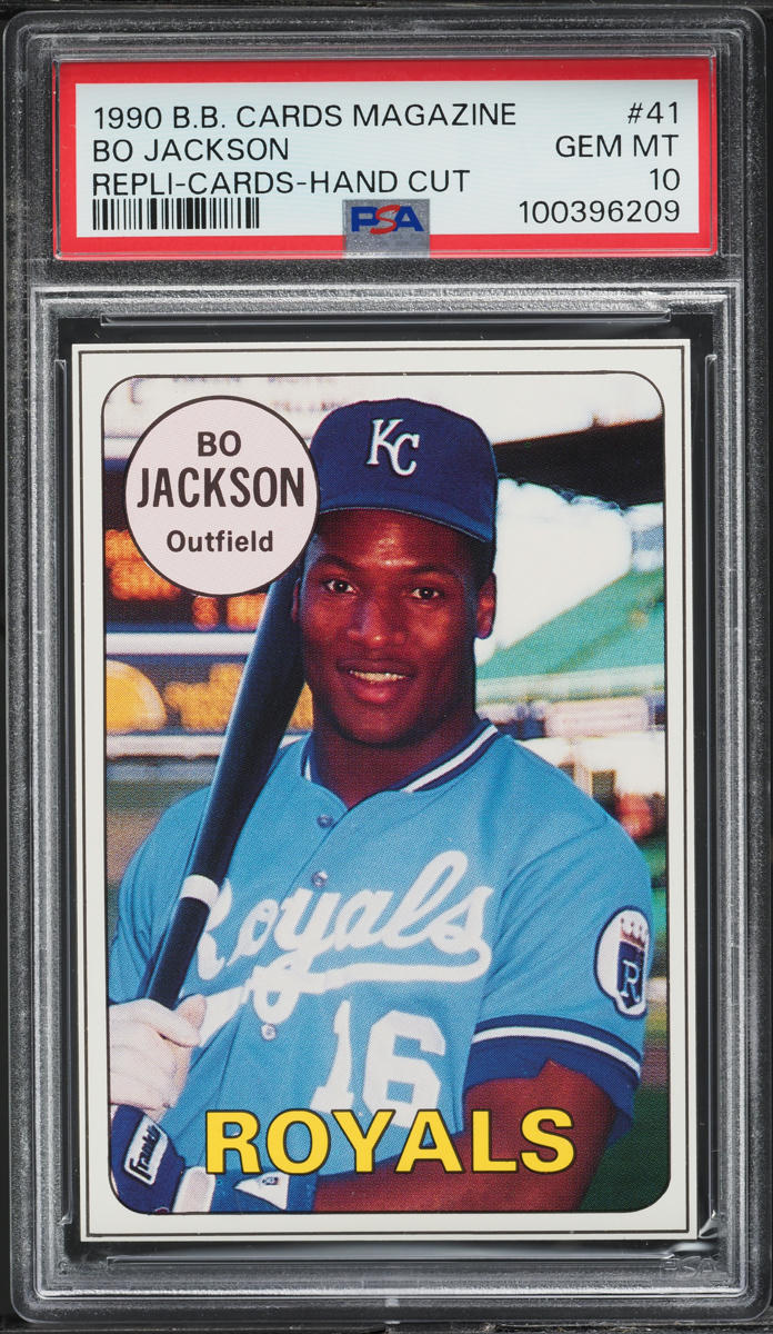1990 Baseball Cards Magazine Repli-Cards Bo Jackson #41 PSA 10 GEM MINT ...