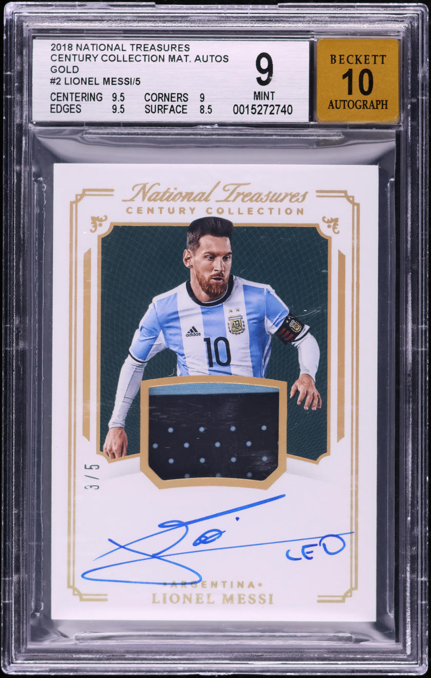 2018 National Treasures Century Gold Lionel Messi PATCH AUTO /5 #CCLM ...