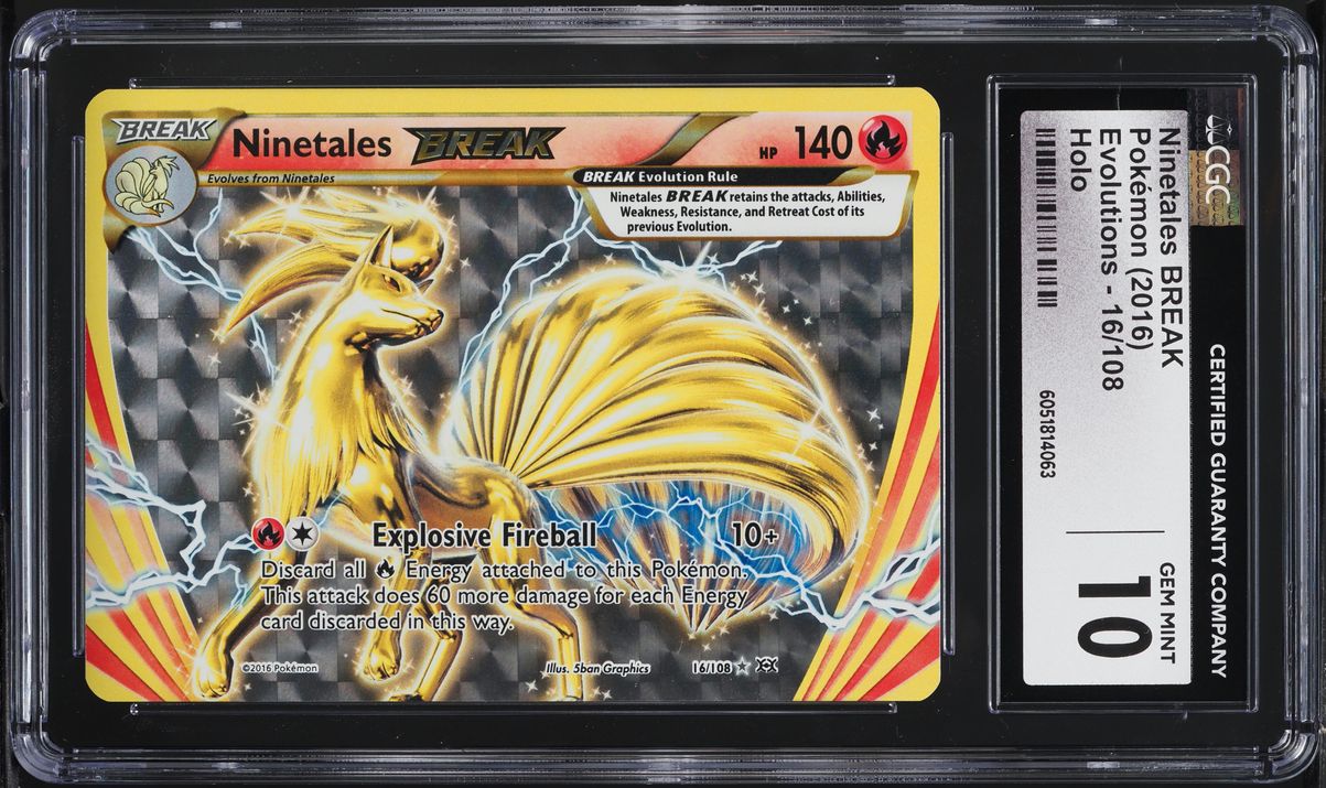 2016 Pokemon XY Evolutions Holo Ninetales BREAK #16 CGC 10 GEM MINT on ...