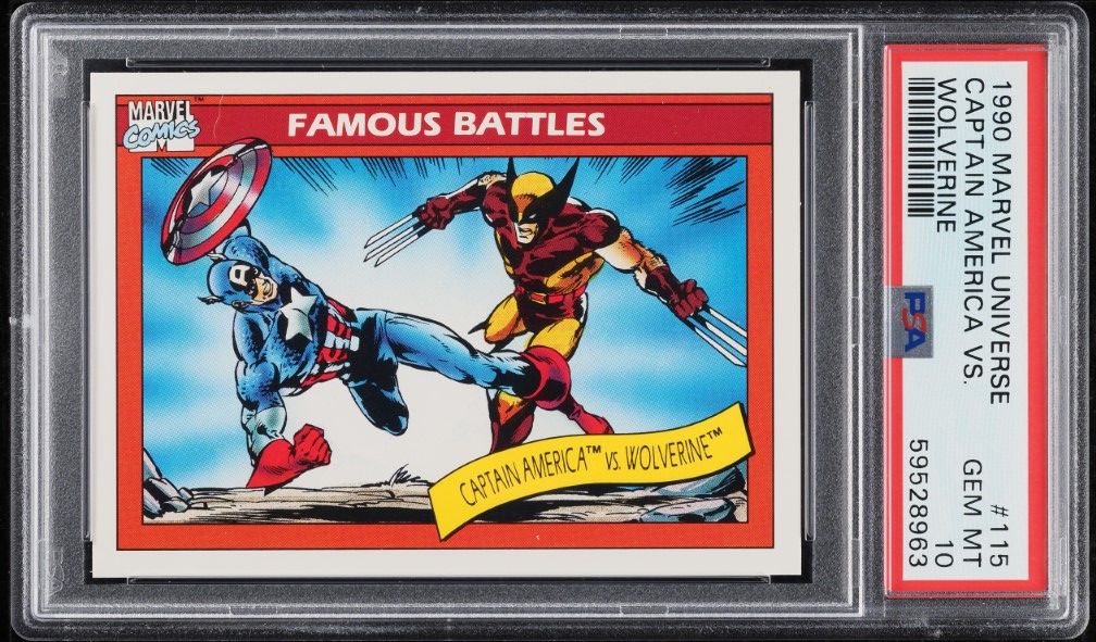 1990 Impel Marvel Universe Captain America Vs. Wolverine #115 PSA 10 ...