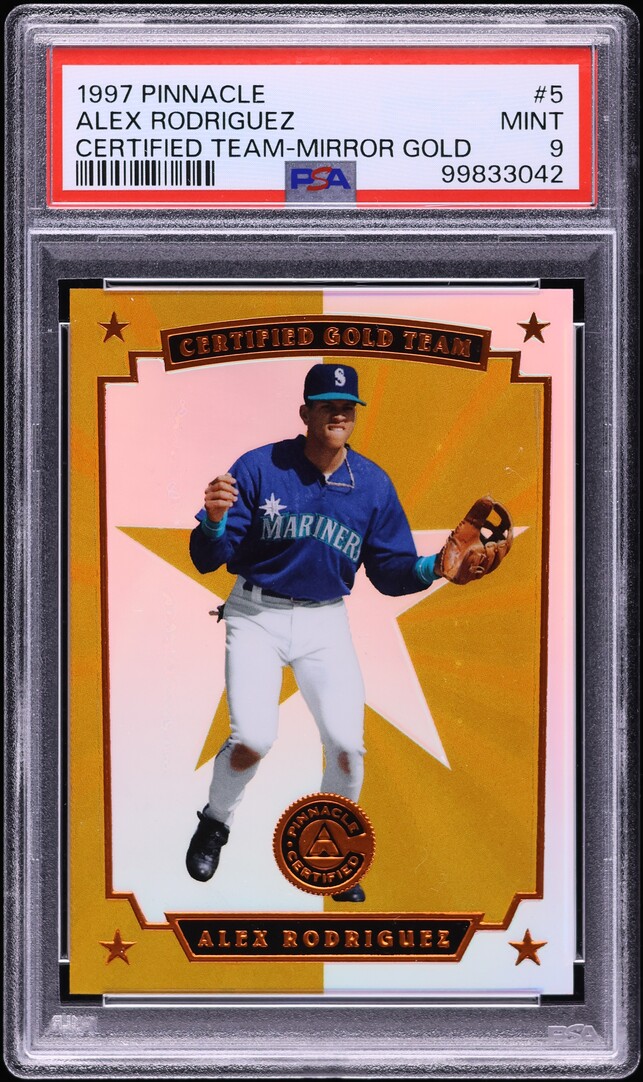 1997 Pinnacle Certified Team Mirror Gold Alex Rodriguez #5 PSA 9 MINT ...