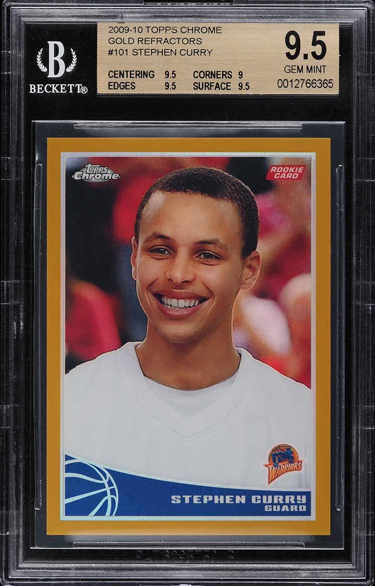 2009 Topps Chrome Gold Refractor Stephen Curry ROOKIE /50 #101 BGS 9.5 ...