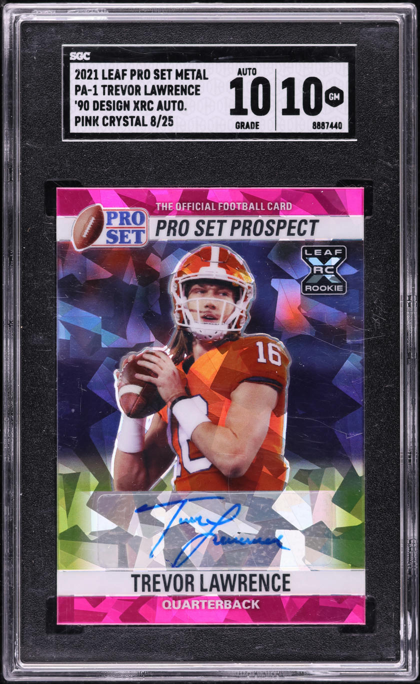 2021 Leaf Pro Set Metal '90 XRC Pink Crystal Trevor Lawrence ROOKIE ...
