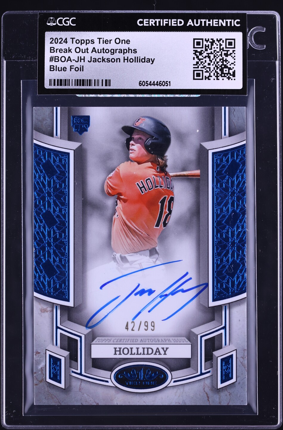 2024 Topps Tier One Break Out Blue Foil Jackson Holliday RC AUTO /99 ...