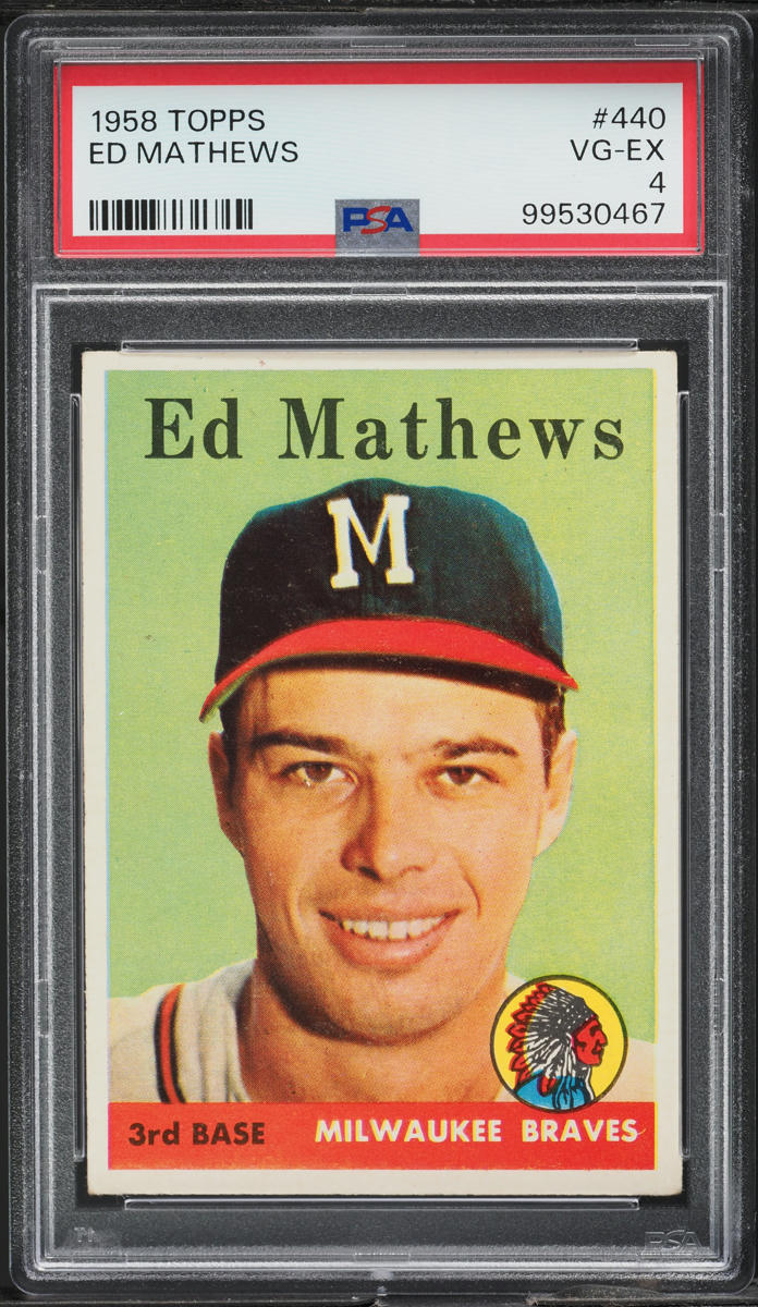 1958 Topps Eddie Mathews #440 PSA 4 VGEX on Fanatics Collect