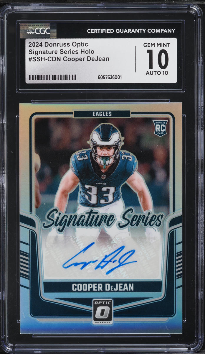 2024 Donruss Optic Signature Series Holo Cooper DeJean ROOKIE AUTO CGC ...