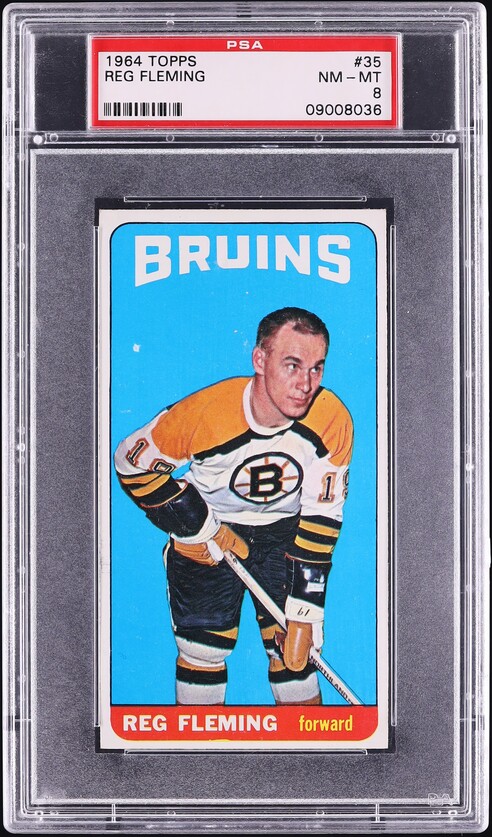 1964 Topps Hockey Reg Fleming #35 PSA 8 NM-MT on Fanatics Collect