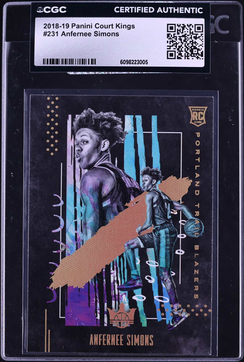 2018 Panini Court Kings Anfernee Simons ROOKIE #231 CGC AUTH on ...
