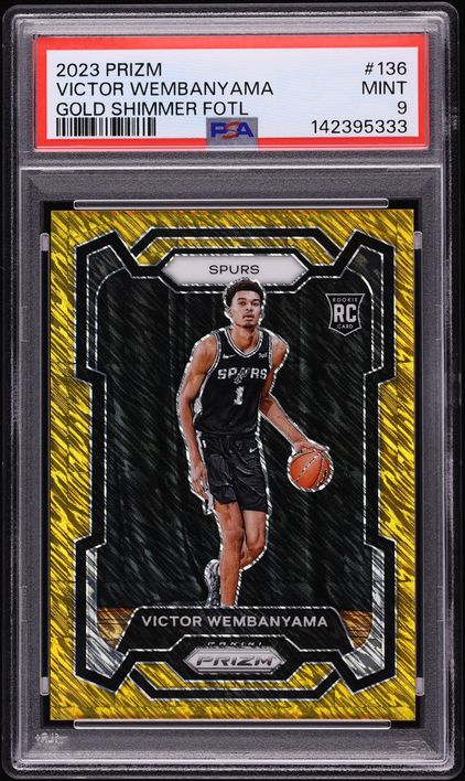 2023 Panini Prizm Gold Shimmer Victor Wembanyama ROOKIE /10 #136 PSA 9 ...