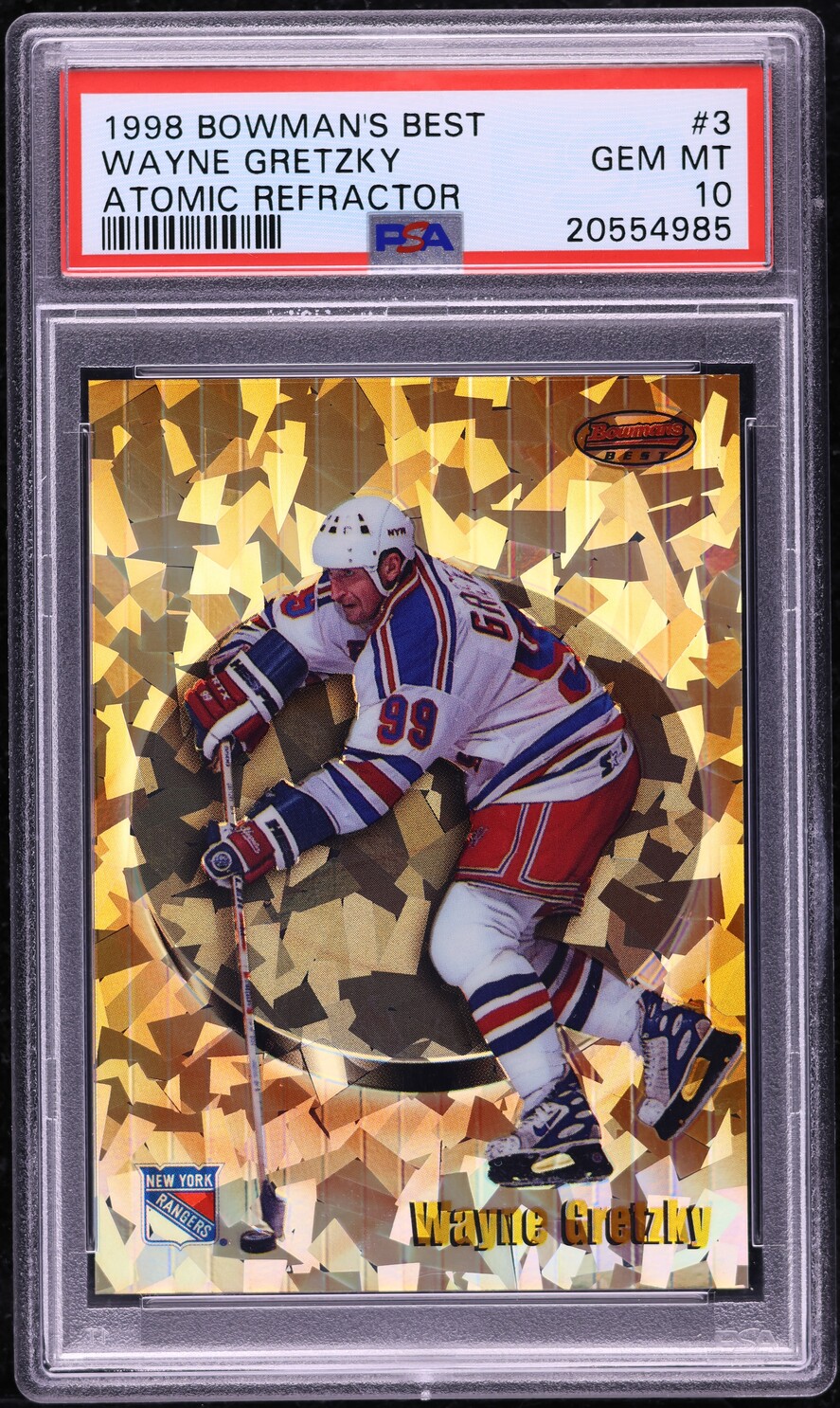 1998 Bowman's Best Atomic Refractor Wayne Gretzky /100 #3 PSA 10 GEM ...