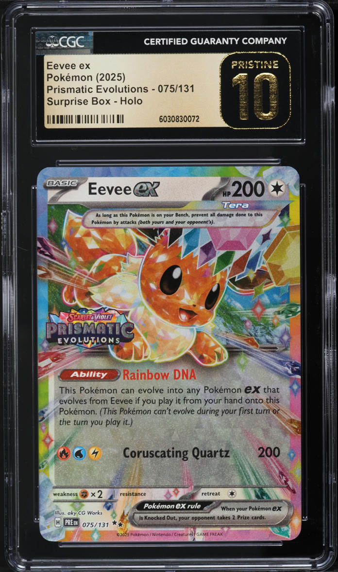 2025 Pokemon SV Prismatic Evolutions Surprise Box Eevee ex #75 CGC 10 ...