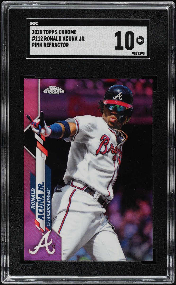 2020 Topps Chrome Pink Refractor Ronald Acuna Jr. #112 SGC 10 GEM MINT ...