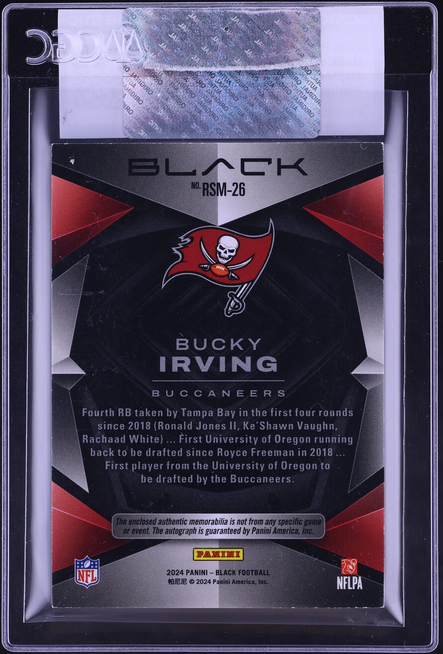 2024 Panini Black Platinum Bucky Irving ROOKIE PATCH AUTO 1/1 #RSM-26 ...