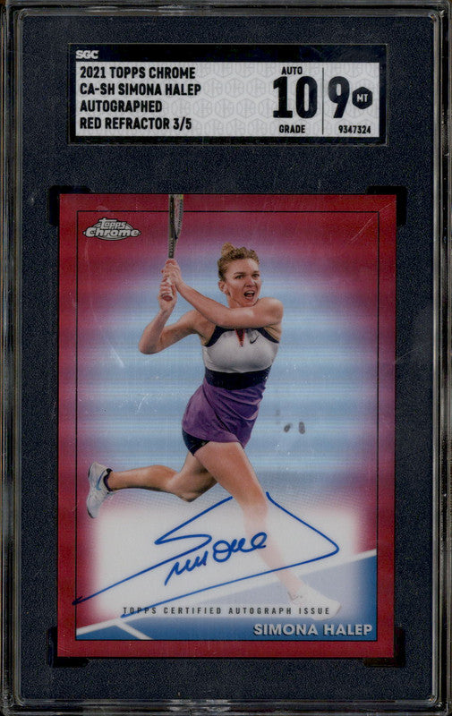 2021 Topps Chrome Autograph Red Refractor Simona Halep Auto /5 SGC 9 on ...