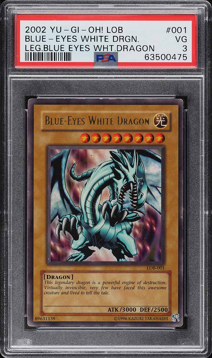 2002 Yu-Gi-Oh! Legend Of Blue Eyes Blue-Eyes White Dragon #LOB-001 PSA ...
